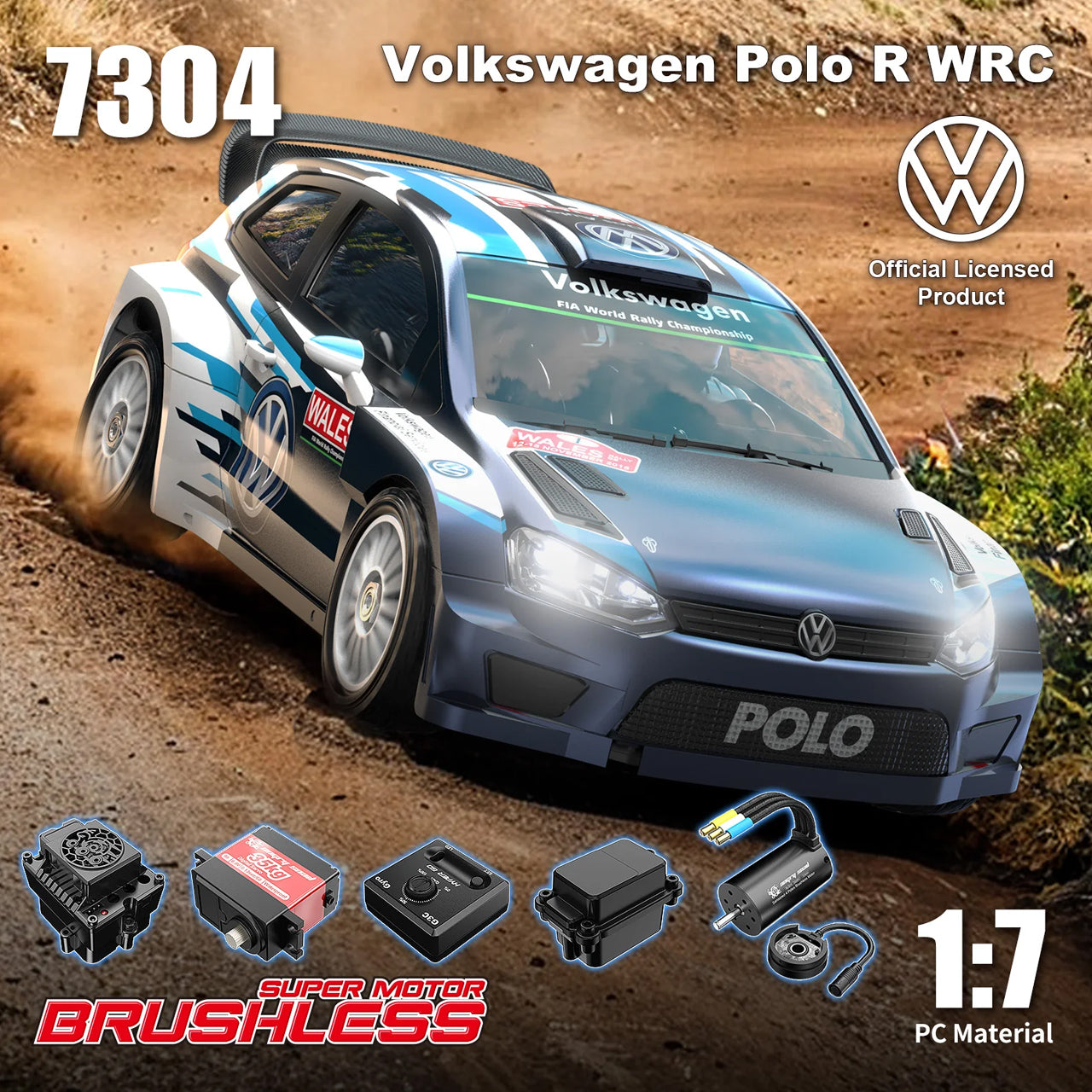 MJX Hyper GO 7304 Volkswagen Polo R WRC 1/7 4WD Brushless